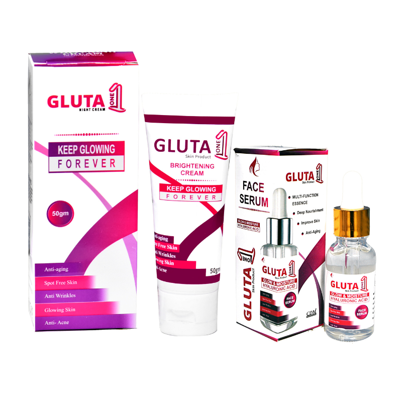 Skin Lightening Night Cream & Face Brightening Serum - Gluta One ...
